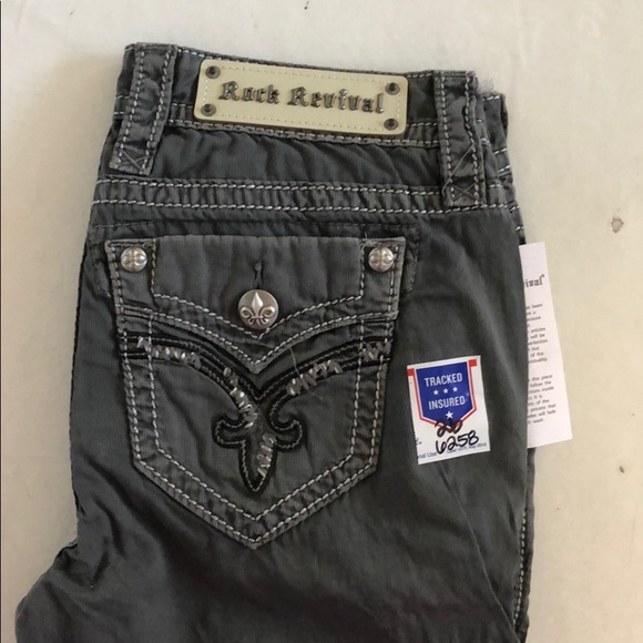 Rock Revival | Pants & Jumpsuits | Nwtdefect Rock Revival Grey Cropped ...